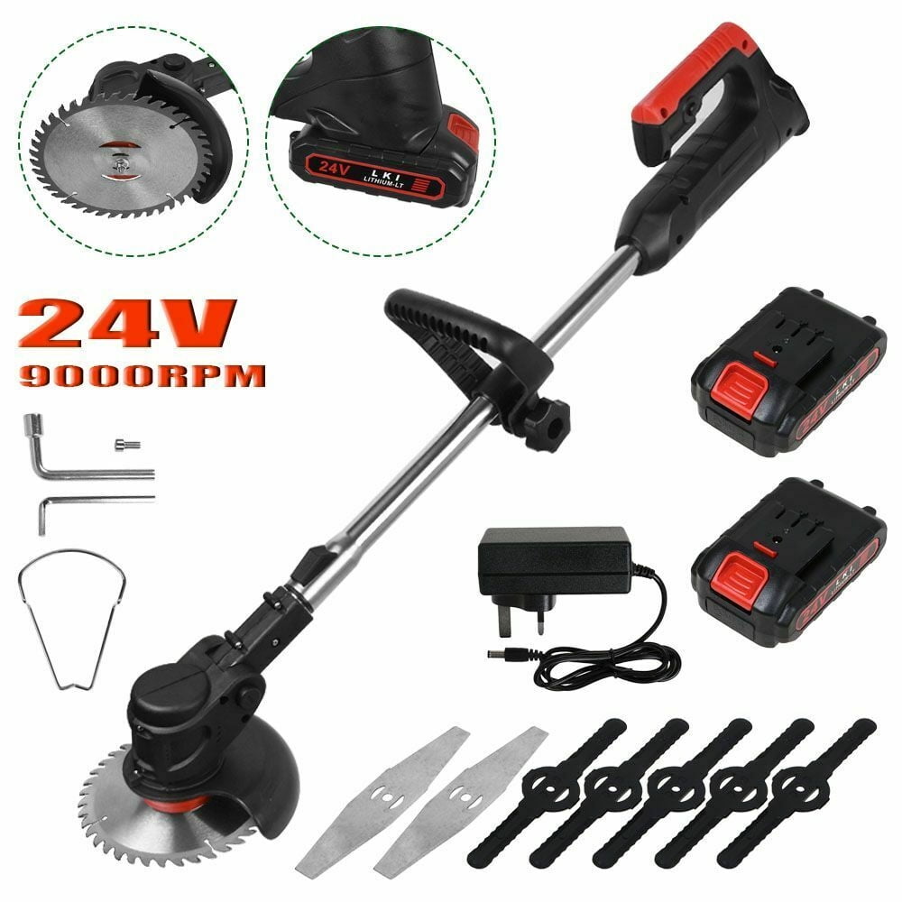 Portable Handheld Weed Lawn 24V Battery Cordless Grass Trimmer with ...
