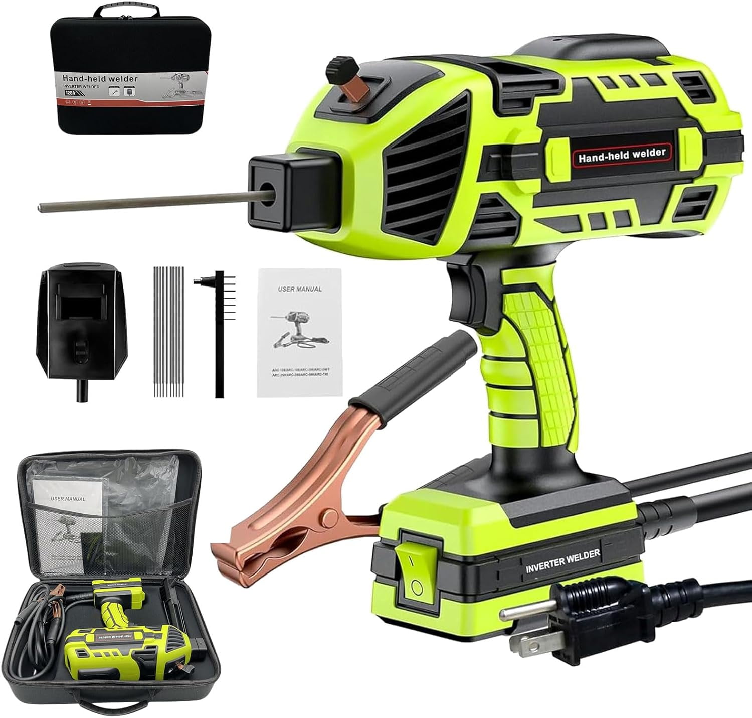 Portable Handheld Welding Machine, 20-120A IGBT Inverter Stick Welder ...