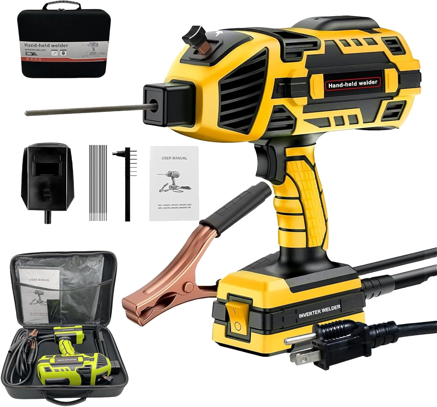 Portable Handheld Welding Machine, 20-120A IGBT Inverter Stick Welder ...