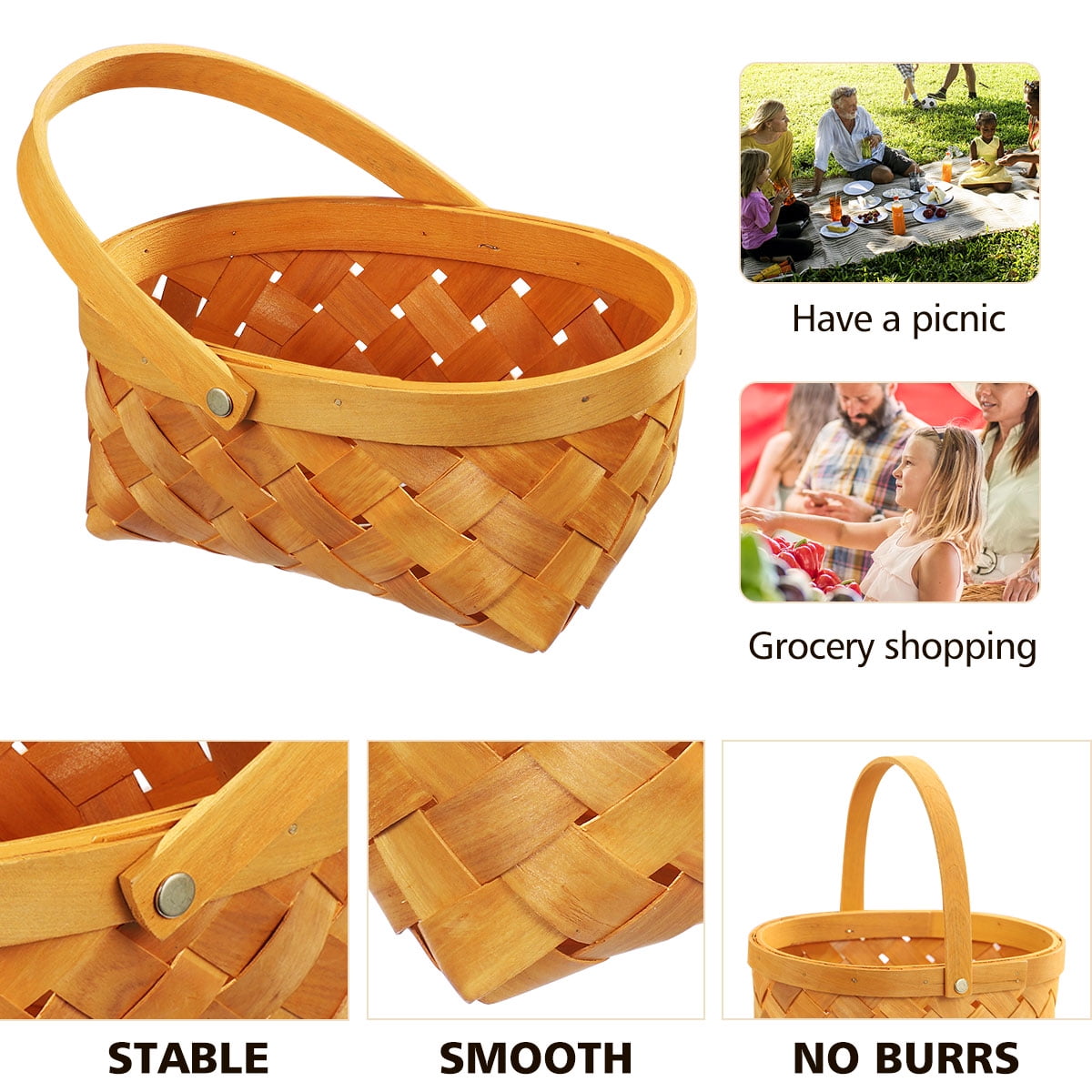 Portable Handmade Rattan Storage Container Storage Basket Houseware ...