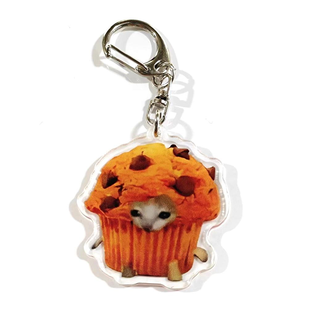 Portable Happy Funny Cat Keychain Food Cat Head Bag Keyring C7X2 Z2Q9 ...