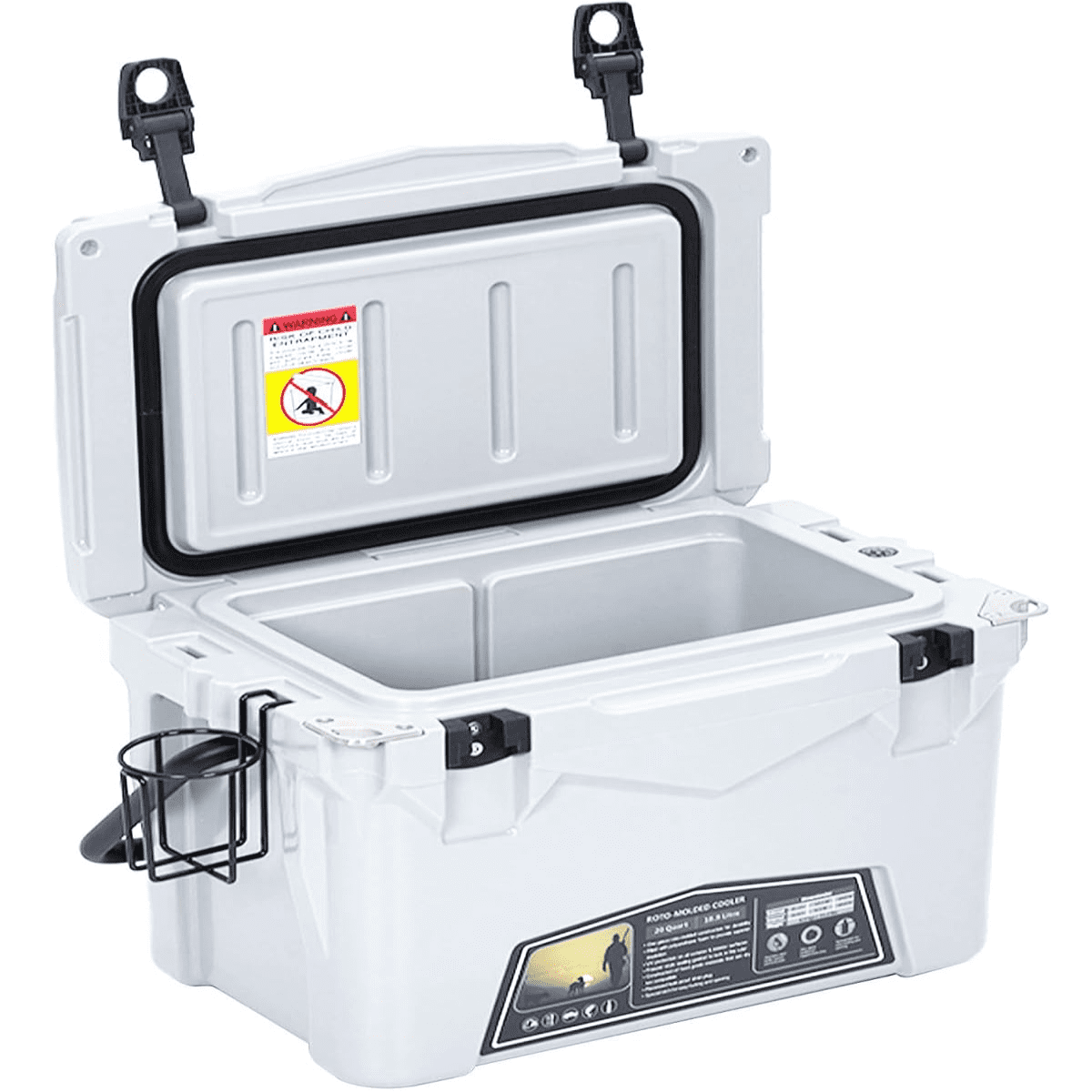 Portable Hard Cooler Heavy-Duty Insulated Ice Chest Box with Handle for ...
