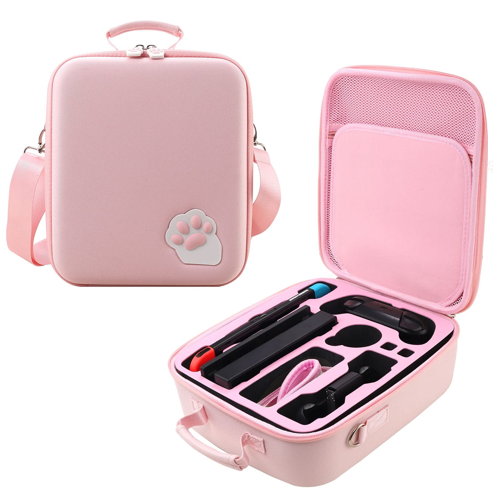 Portable Hard Shell Nintendo RRF12 Switch Case,Pink Cute Deluxe Storage ...