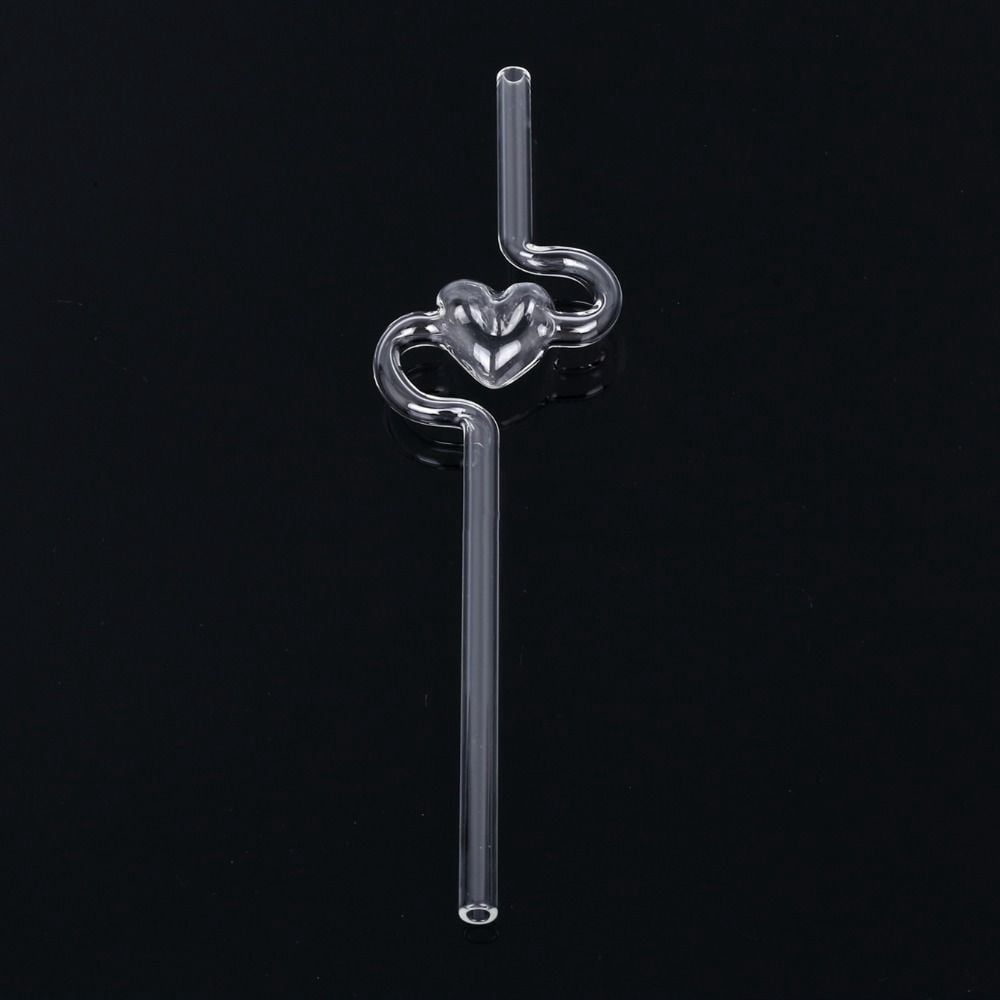 Portable Heart-shaped Reusable Transparent Clear Straws Juice Straw ...