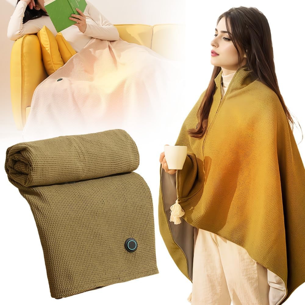 Portable Heated Blanket Shawl for Women, 60x31-inch USB Electric Wrap ...