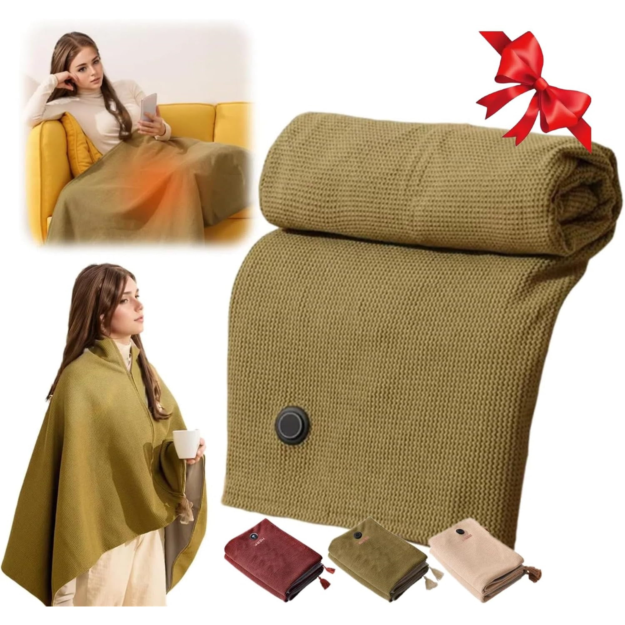 Portable Heated Shawl, 2025 Upgraded Heated Shawl Wraps for Women ...