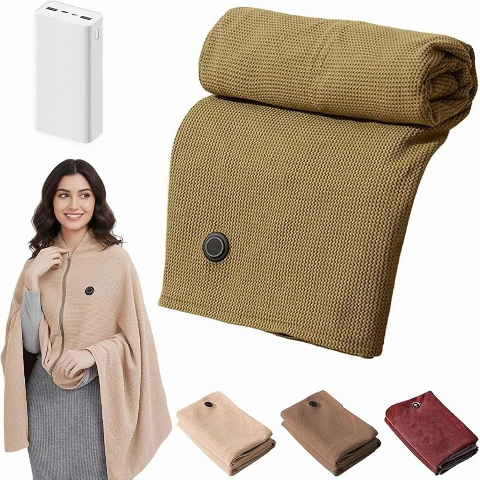 Portable Heated Shawl,Heated Shawl Wraps for Women,Soft Cordless ...