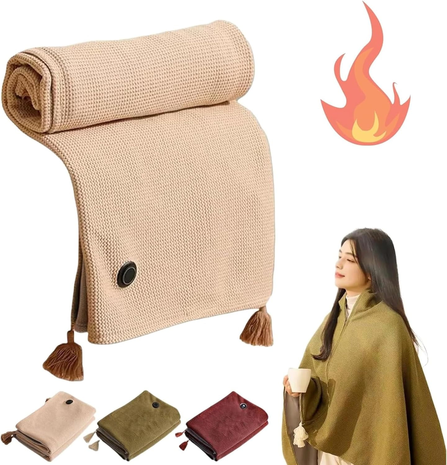 Portable Heated Shawl, Heated Shawl Wraps for Women, 58"X 32" Portable ...