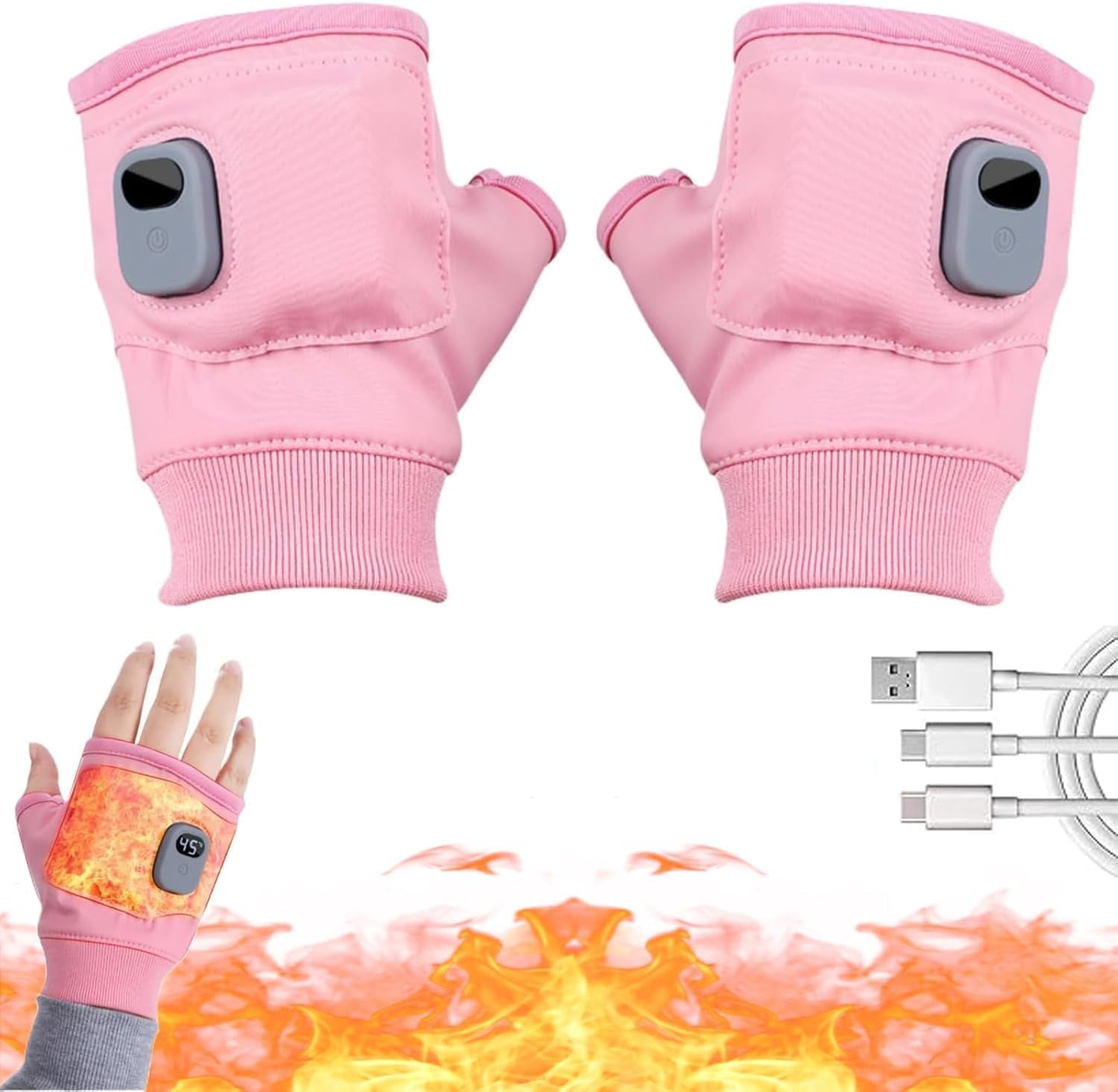 Portable Heating Gloves with Digital Display - 2026 Adjustable ...