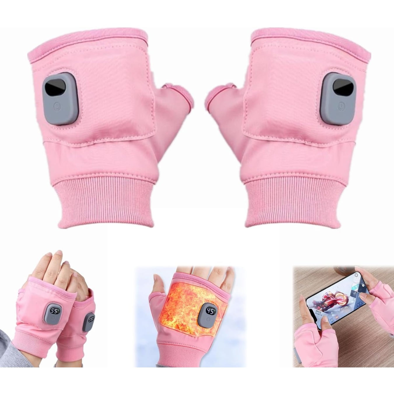 Portable Heating Gloves with Digital Display, Smart Thermostatic Heated ...