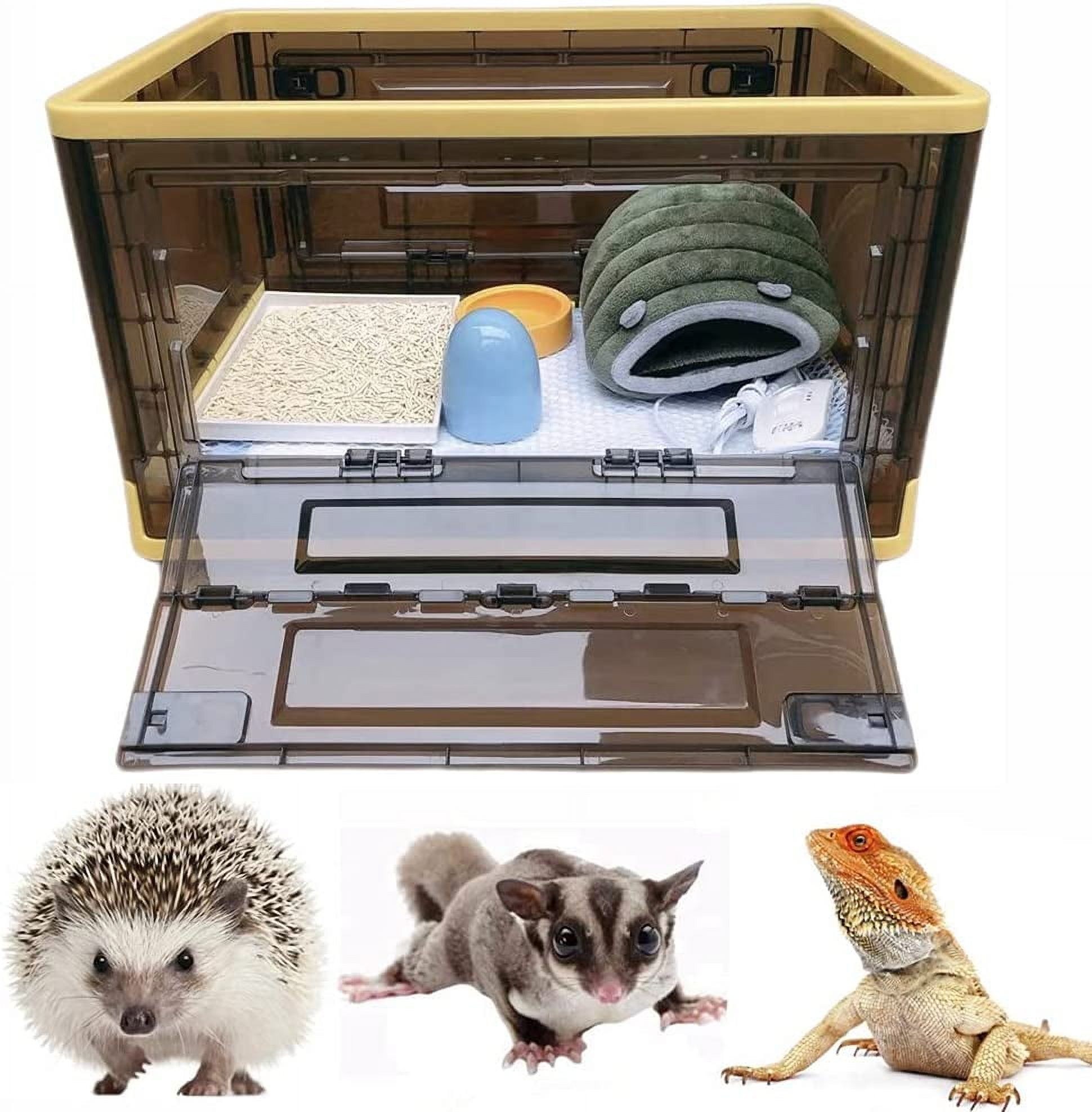 Portable Hedgehog Cage Carrier with Wheels and Handles, Collapsible ...