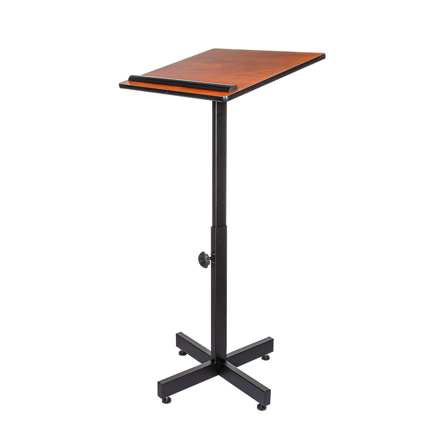 Portable Height Adjustable Lectern Stand - Cherry - Walmart.com