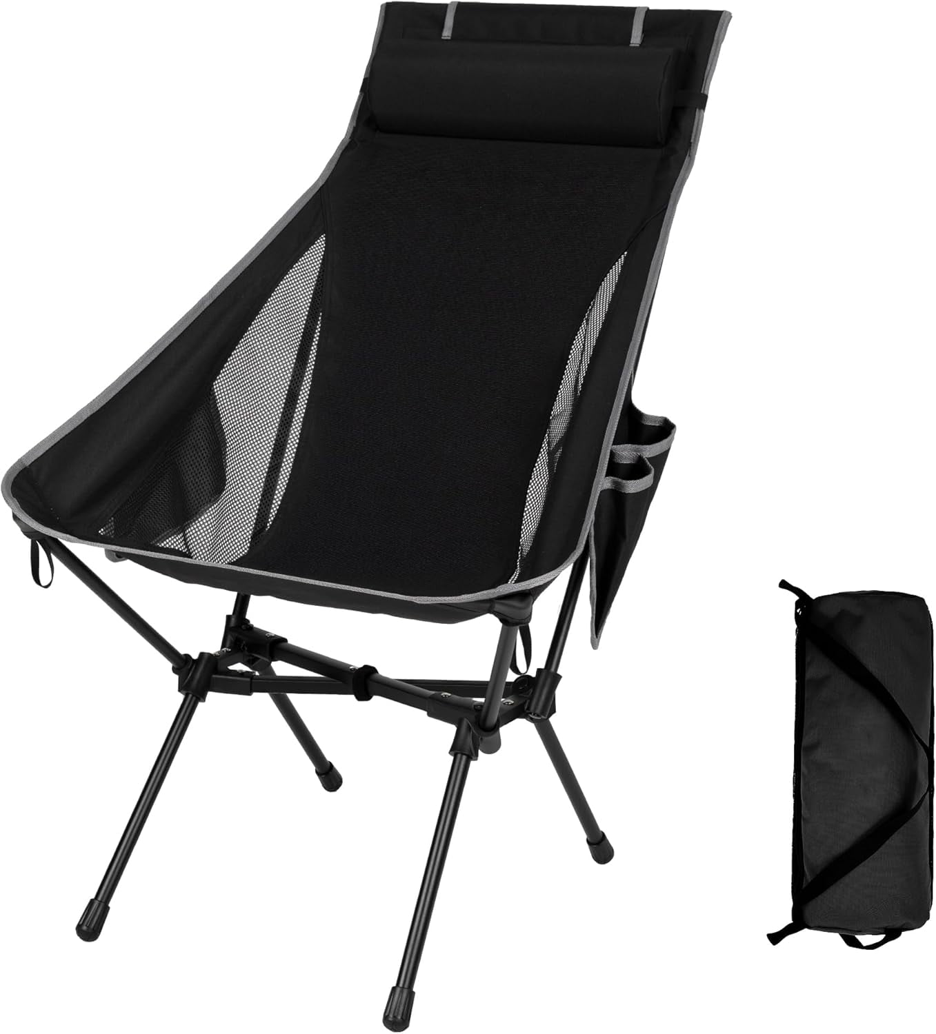 Portable High Back Camping Chair, Support Heavy Duty 440 lbs, Compact ...