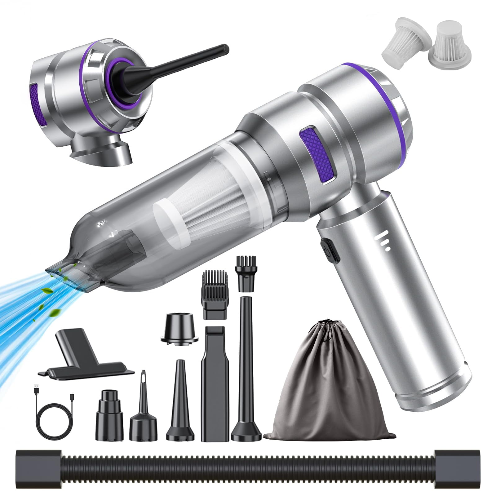 Portable High Power Car Vacuum Cleaner, 22000PA Car Vacuums 4 in 1 ...