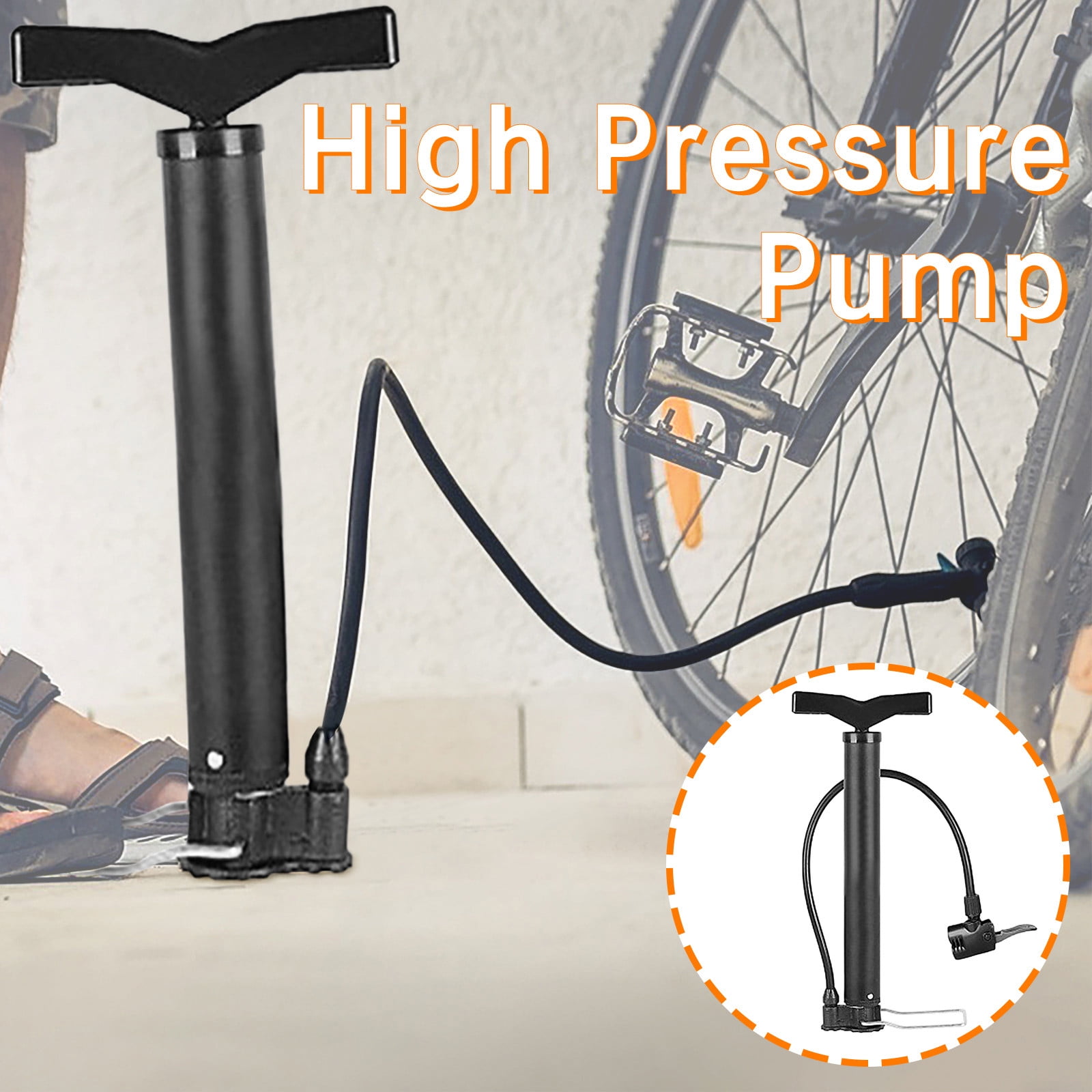 Portable High Pressure Bike Pump - Carbon Steel Bicycle & Motorcycle ...