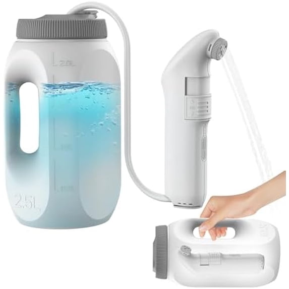 Portable High Pressure Electric Bidet with 2.5L Water Bottle, USB-C ...