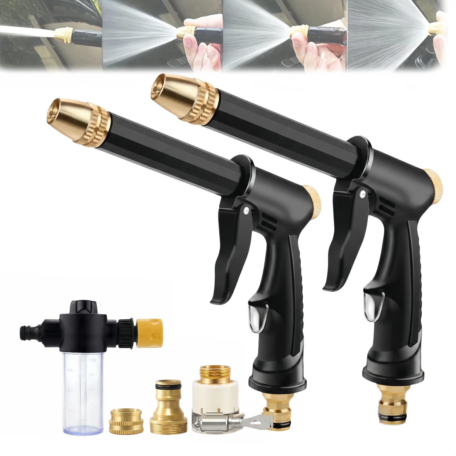 Portable High Pressure Water Sprayer - Adjustable Garden Hose Nozzle ...