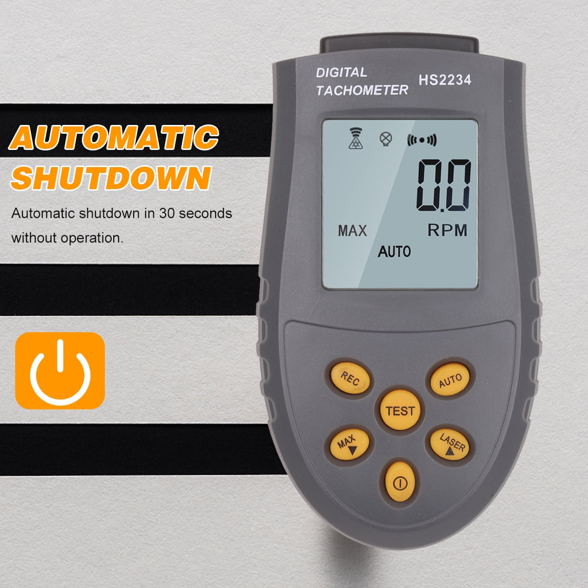 Portable High-precision Digital Tachometer with Laser Manual/Automatic ...