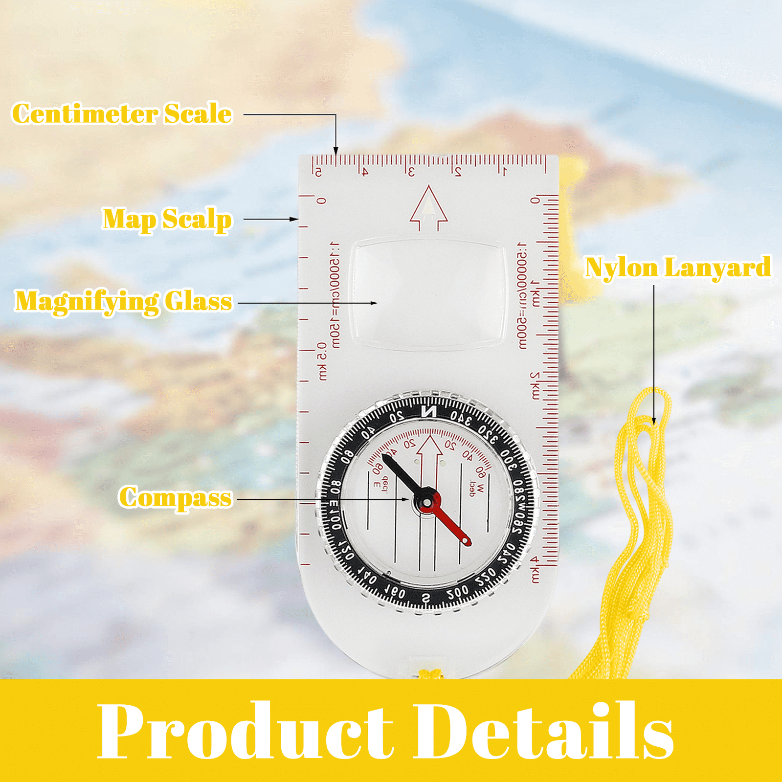 Portable Hiking & Camping Navigation Tool with Whistle, Adjustable ...