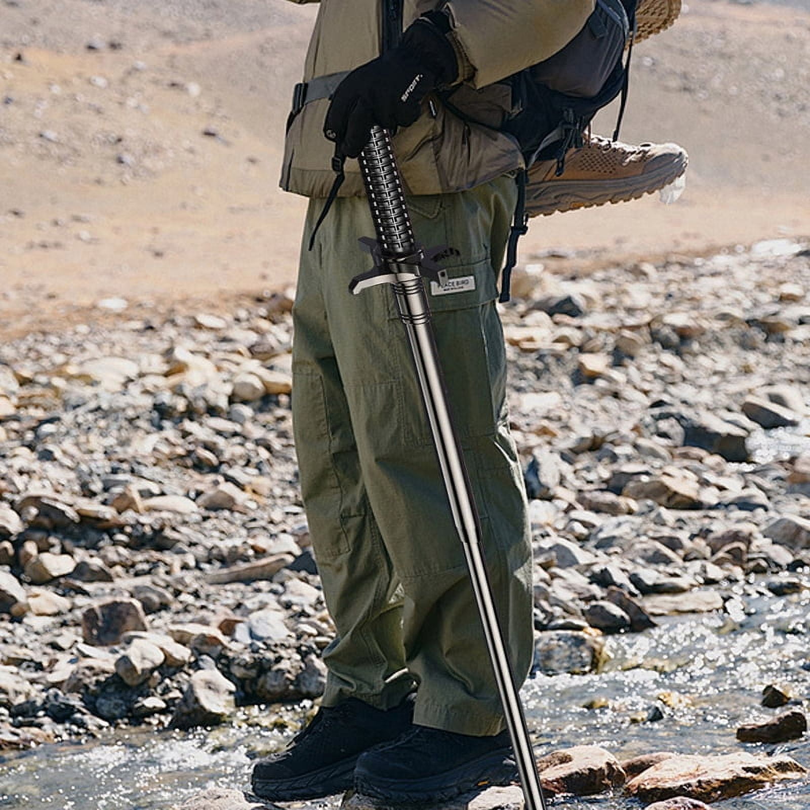 Portable Hiking Sticks 37" Telescopic Sling Stick Outdoor Trekking ...