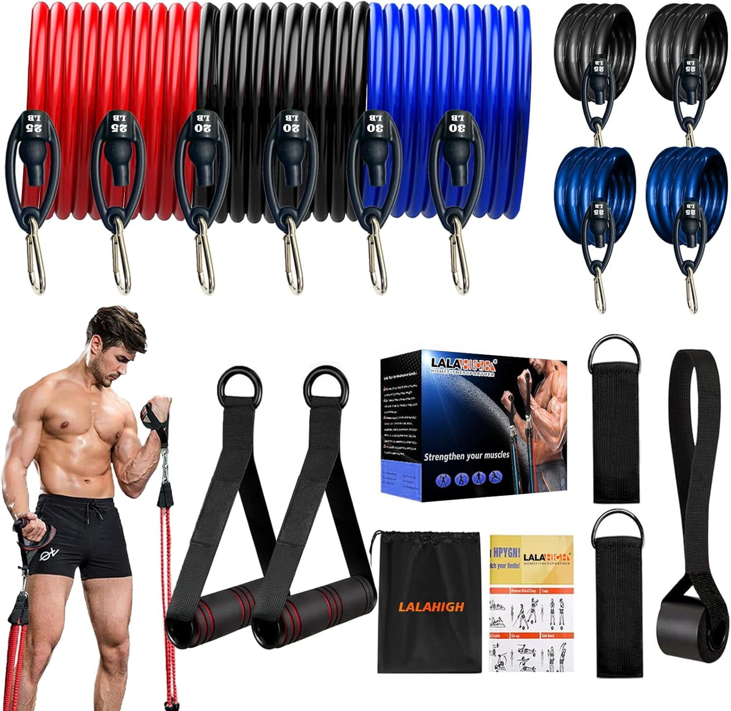 Portable Home Gym System for Men and Women:Push Up Board, Pilates Bar ...
