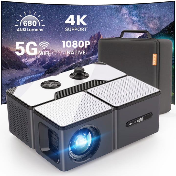 Portable Home Theater Video Projector, 600 Ansi, With Wifi, Bluetooth ...