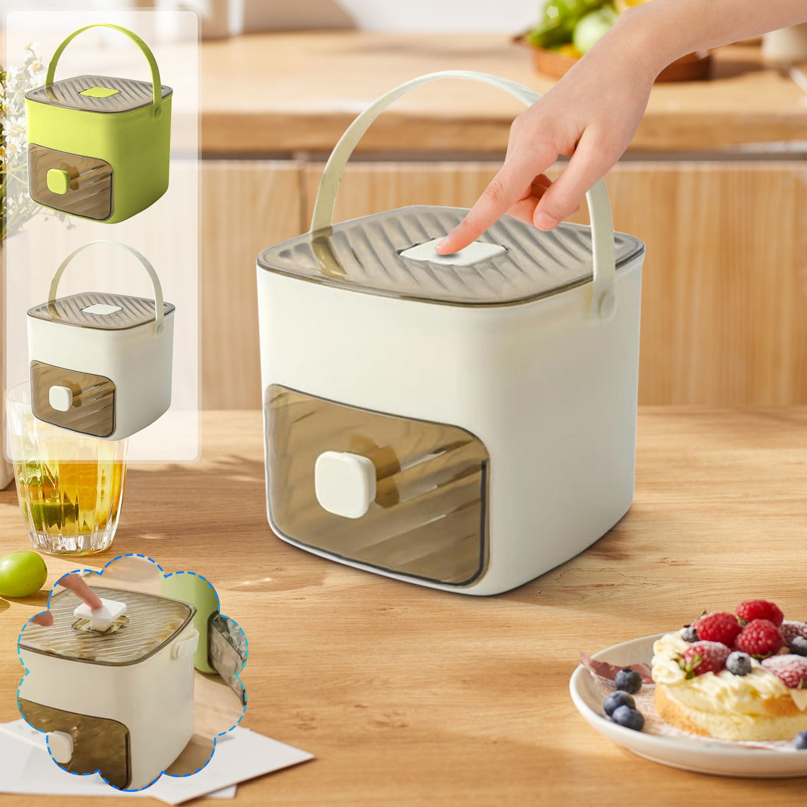 Portable Ice Box, Insulated Food Container, Leakproof Lid + Durable ...