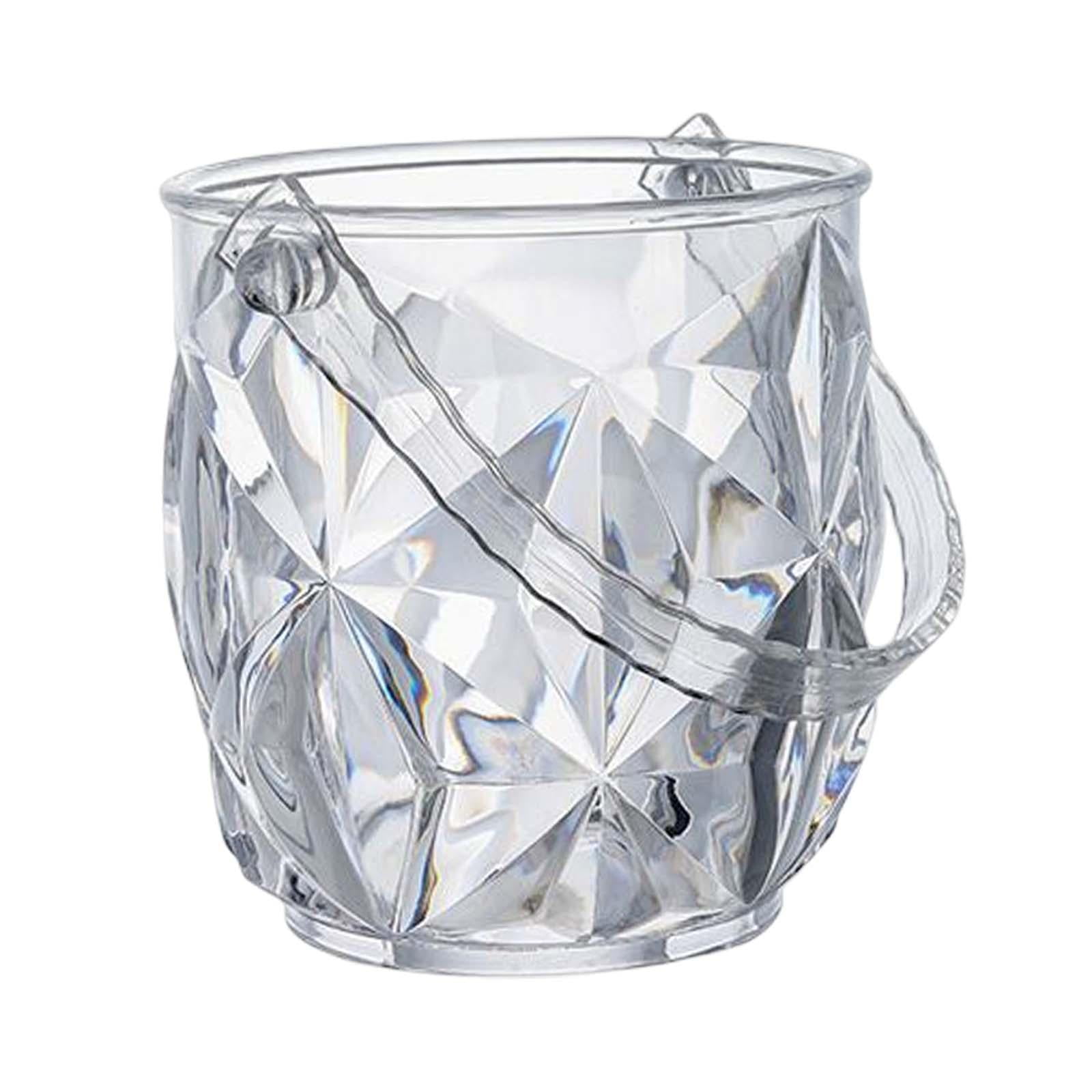 Portable Ice Bucket,Clear Ice Container with Handle,Beverage Chilling ...