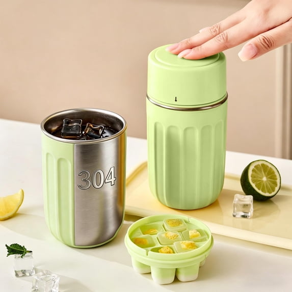 Portable Ice Cubes Maker Cup 2 Colors 304 Stainless Steel Press Release ...