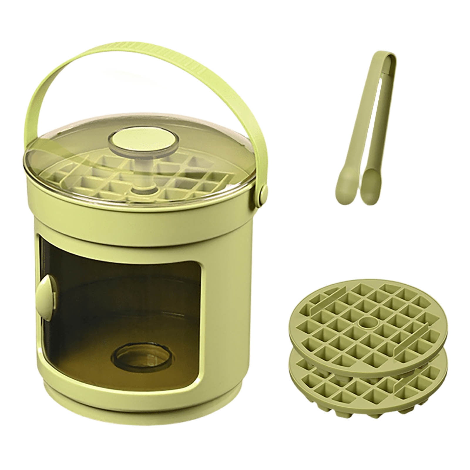 Portable Ice Cube Storage Bin, Clear Ice Bucket for Freezer with Lid ...