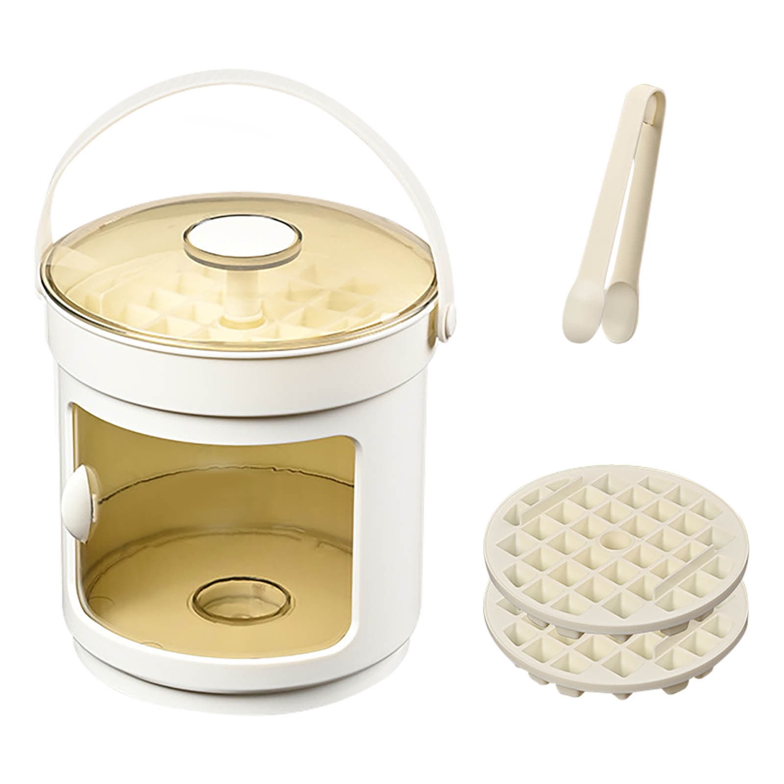 Portable Ice Cube Storage Bin, Clear Ice Bucket for Freezer with Lid ...