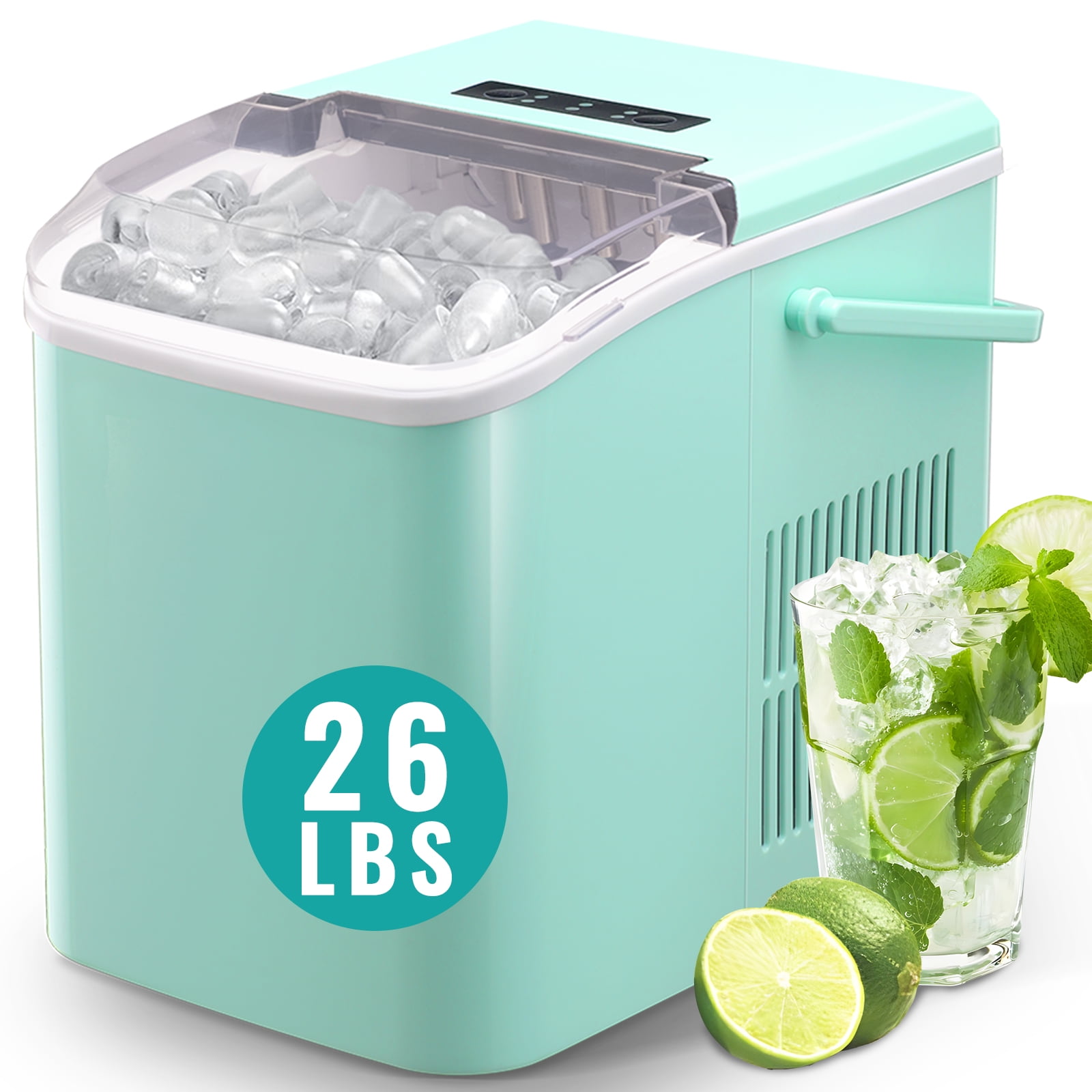 Panaromia Portable Ice Maker Machine Countertop 26 lbs Bullet Ice in ...