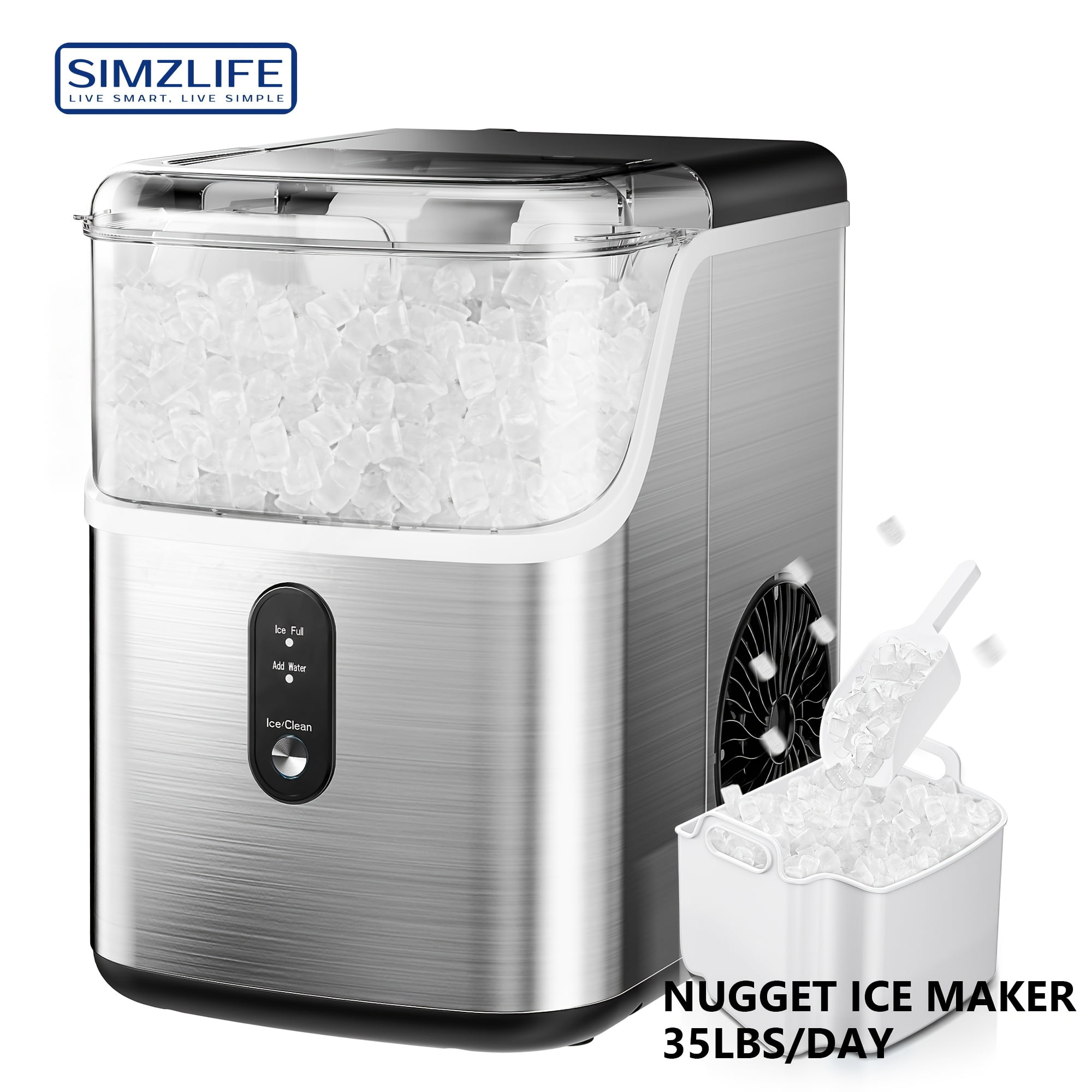 [Portable Ice Maker] FANRUINA 35-Pound Nugget Ice Maker | Portable 26 ...