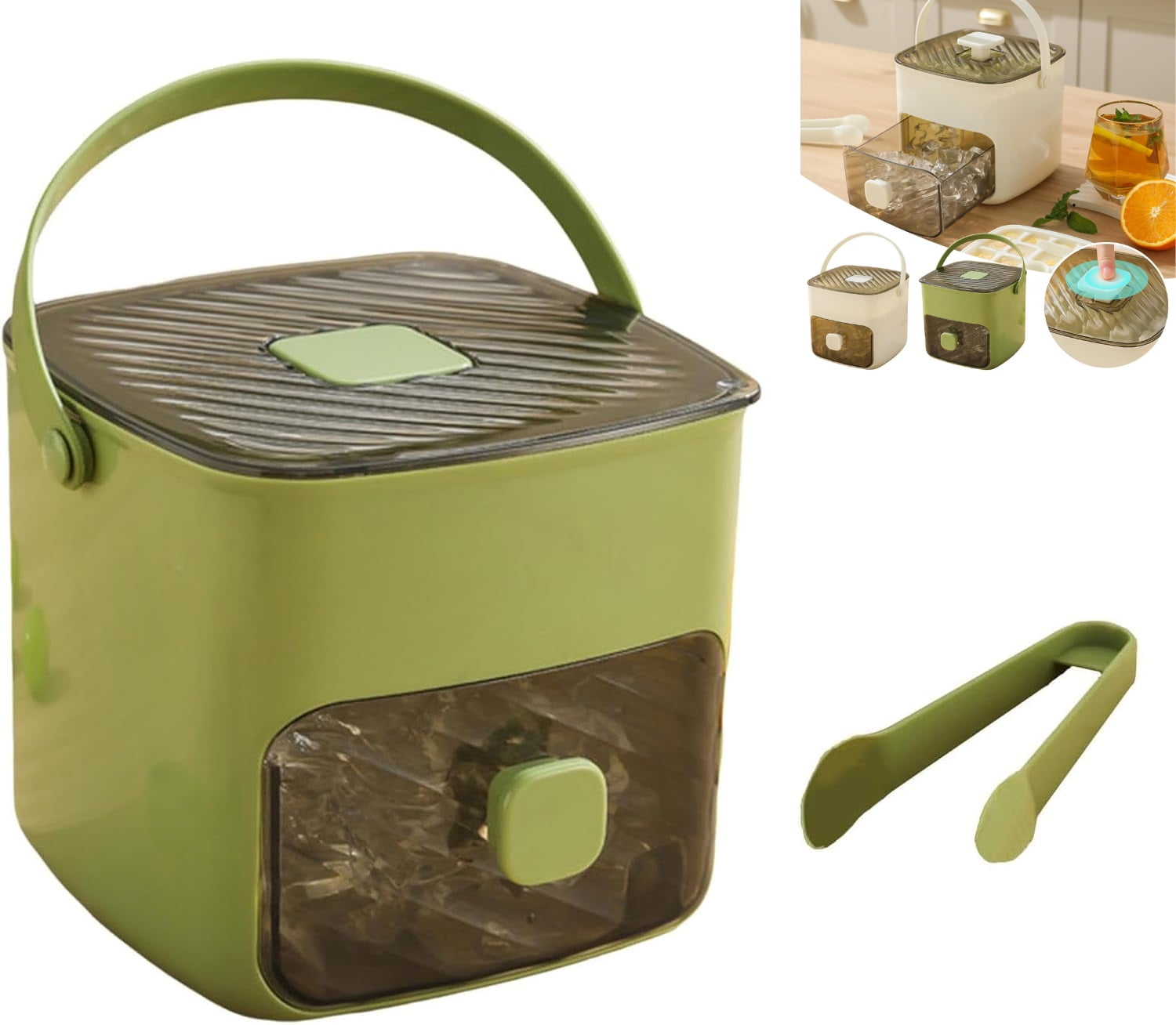 Portable Ice Maker for Freezer with Ice, 2025 Portable Ice Maker with Handle, Press Type Tray 48 ...