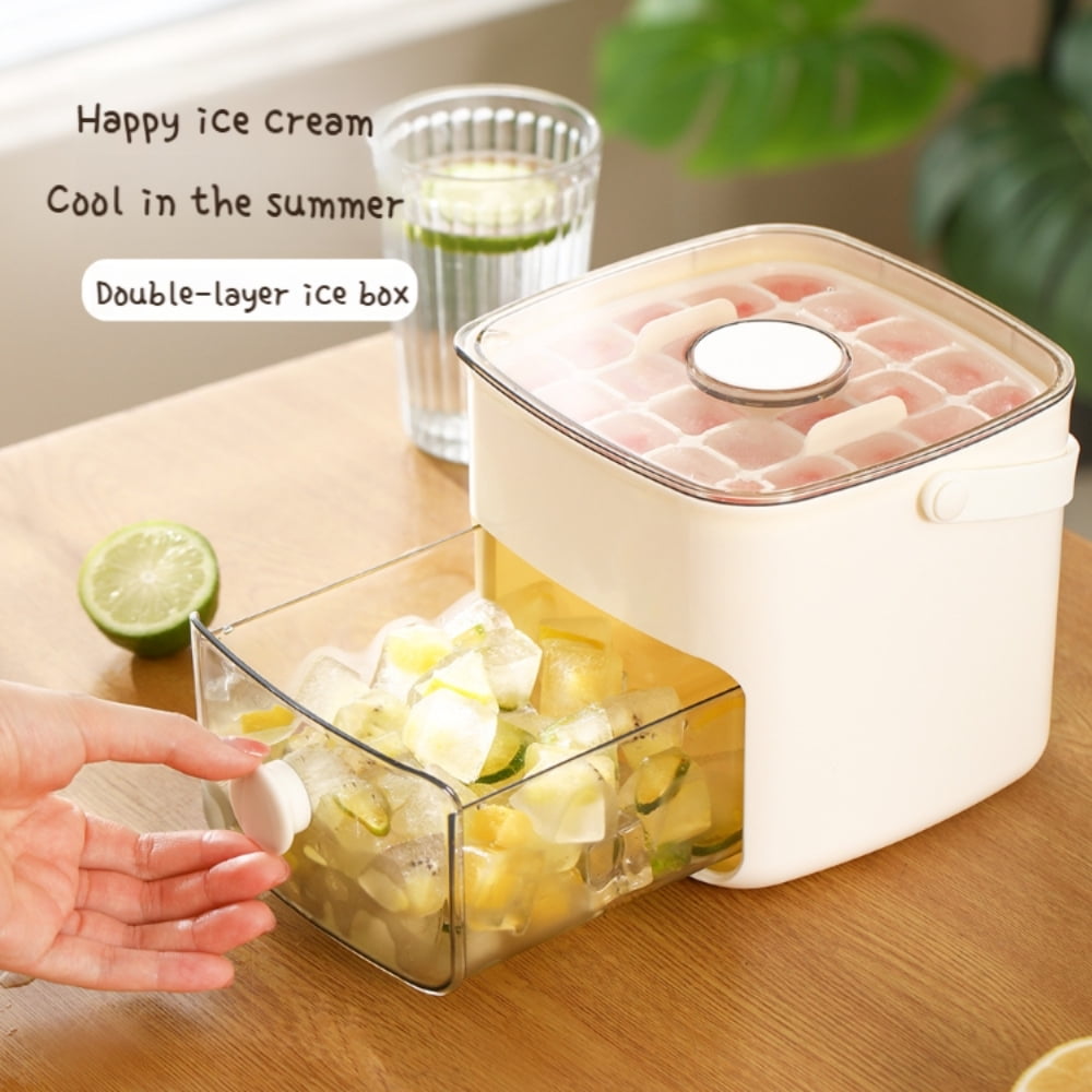 Portable Ice Maker Machine with 48-Cube Silicone Tray Easy-Press Lid No ...