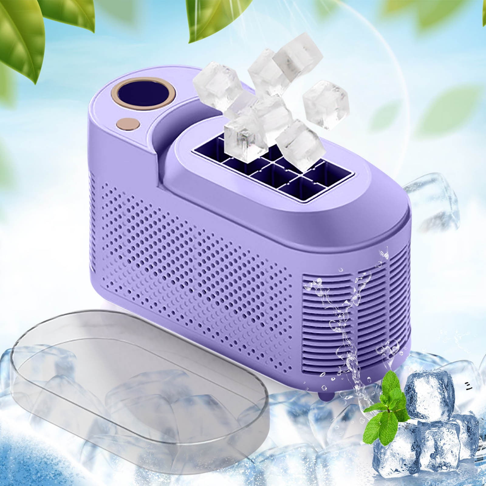 Portable Ice Maker Machines - 10-Minute Fast Ice Production | 8 Hollow ...
