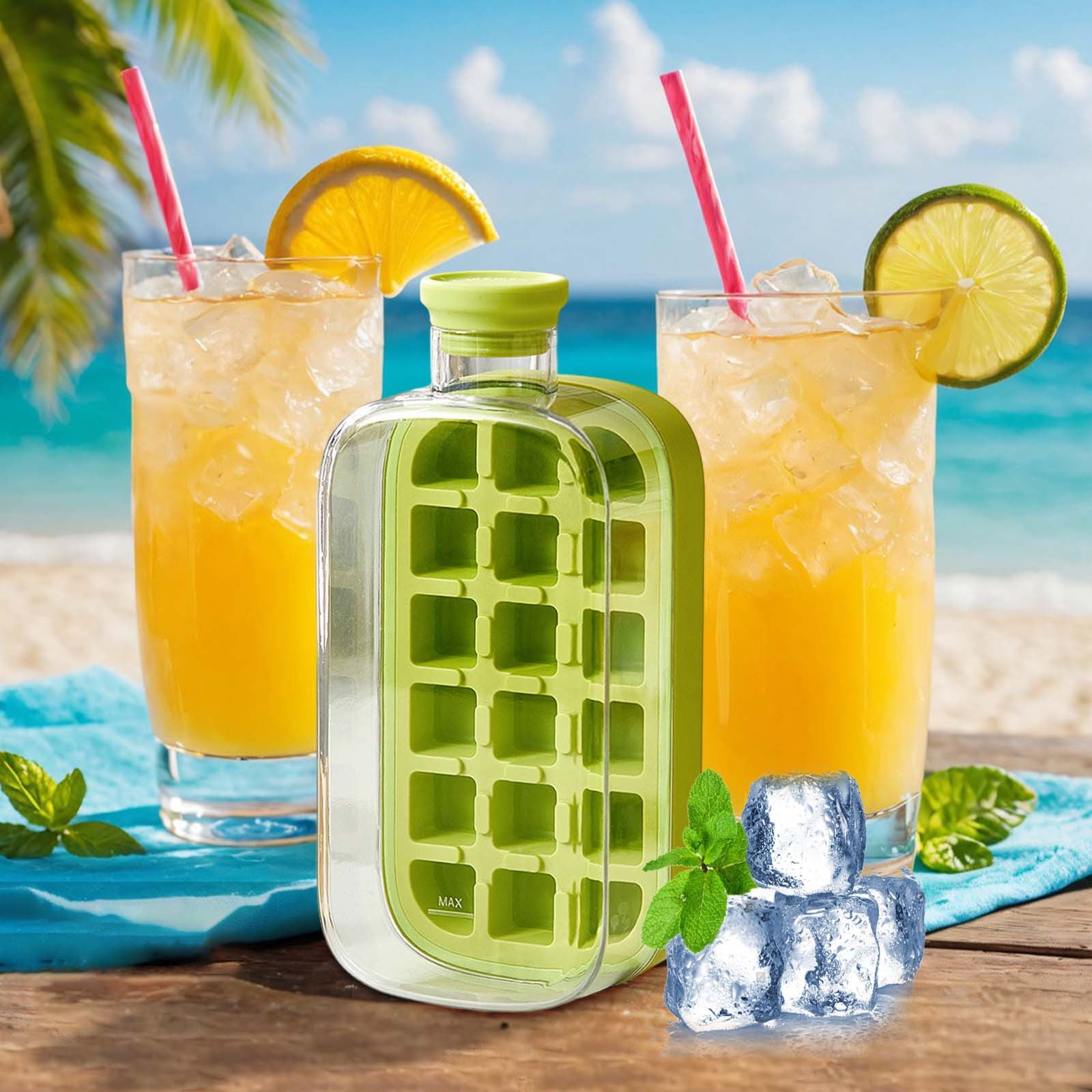 Portable Ice Press Kit - Stainless Steel Fast Freeze Tray with Silicone ...