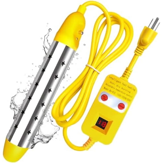 Portable Immersion Water Heater 1500W - Submersible Bucket Heater with ...