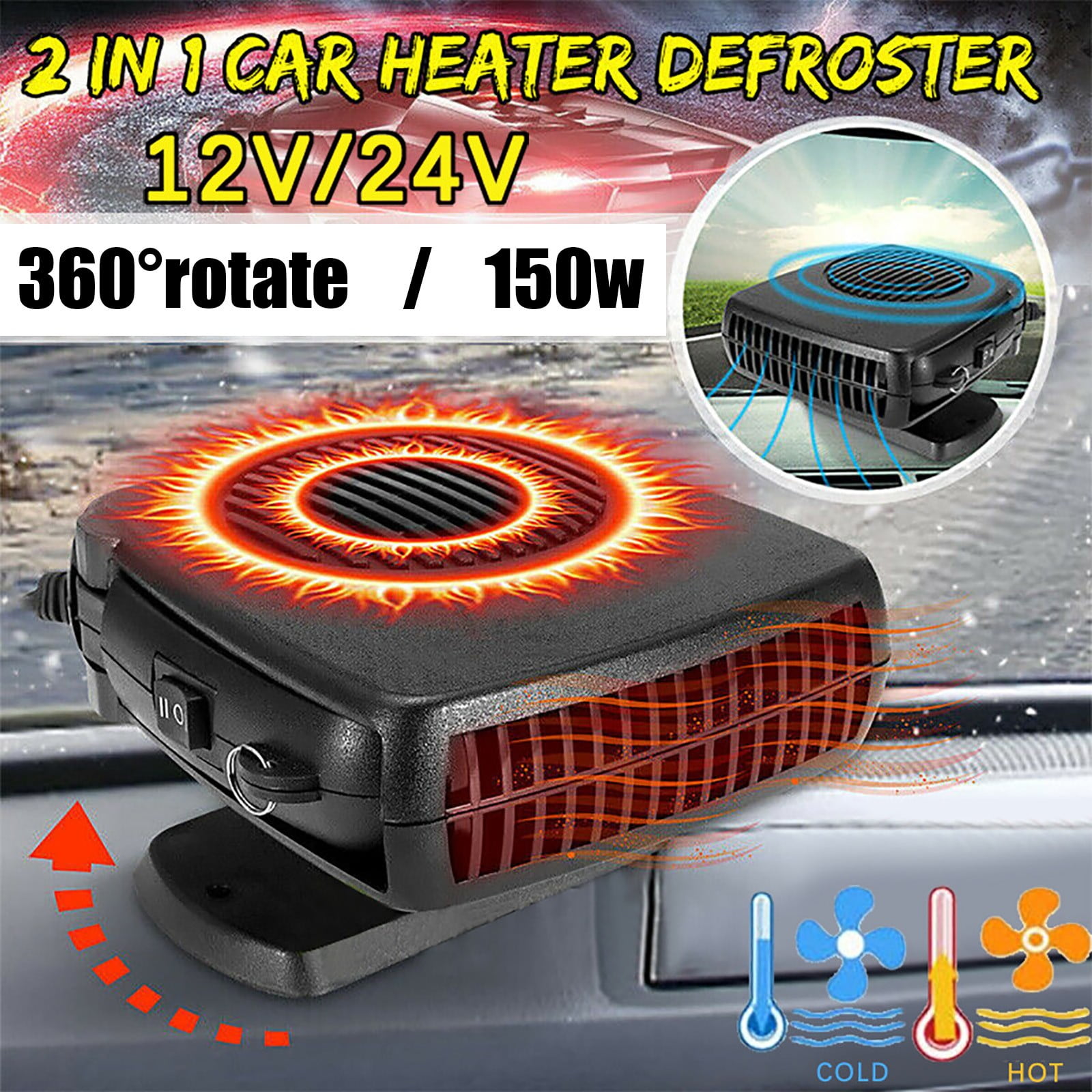 Portable Indoor Ceramic Space Heater with Thermostat for Home Desk ...