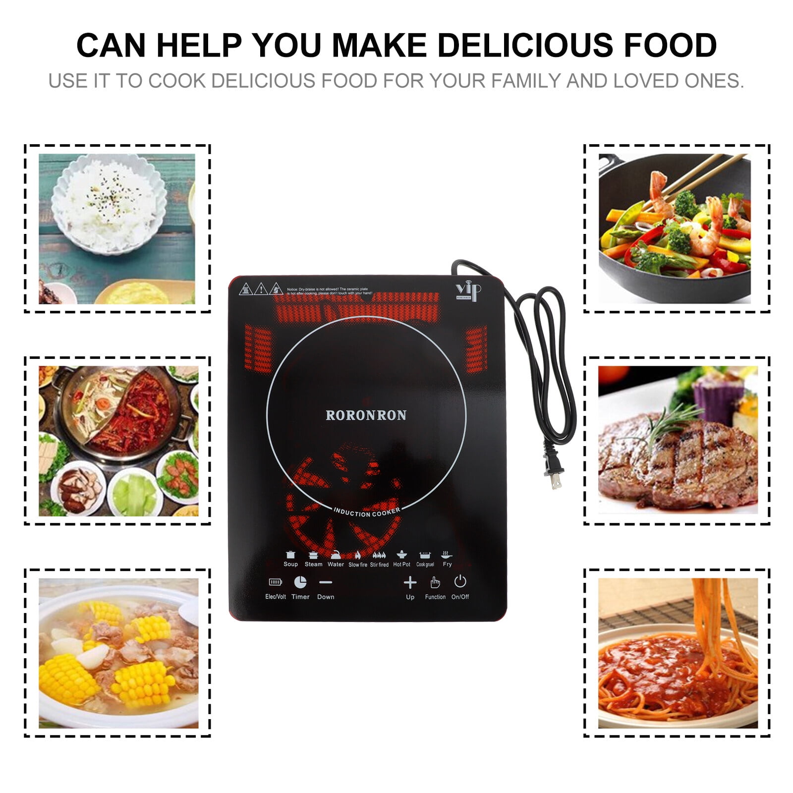 Portable Induction Burner, 1500W Electric Induction Countertop Burner ...