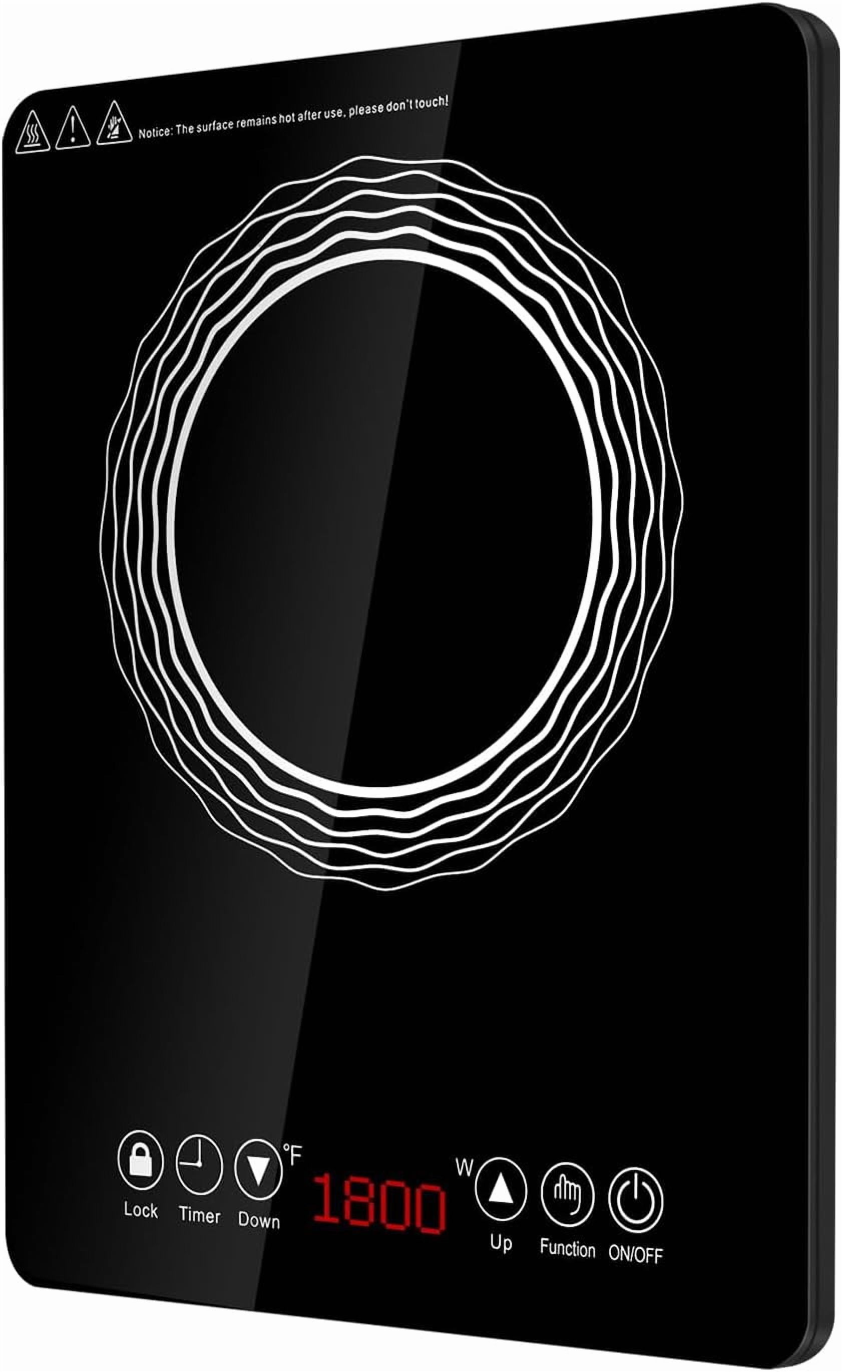 Portable Induction Burner, 1500W Electric Induction Countertop Burner ...