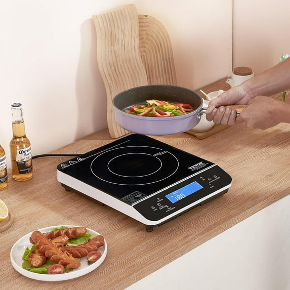 Portable Induction Cooktop, 1500W Electric Induction Burner with 9 ...