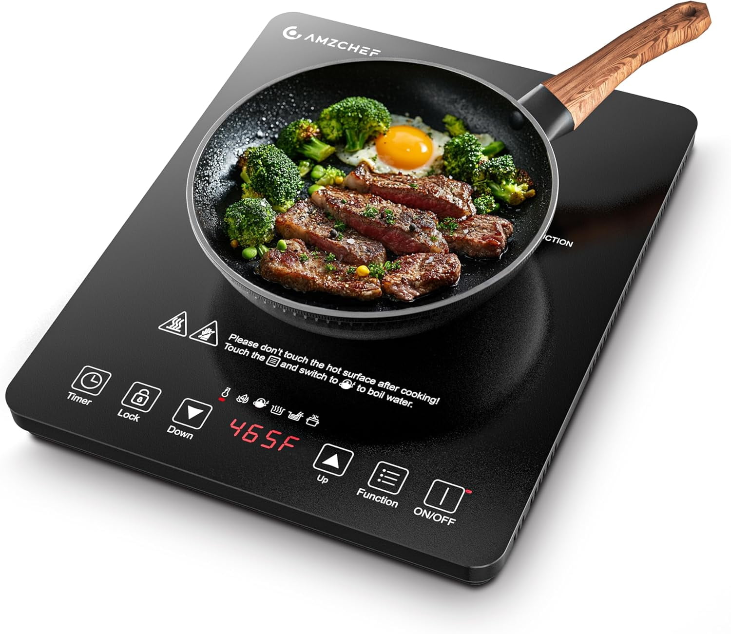 Portable Induction Cooktop 20 Temperature & Power Levels, 1800W ...