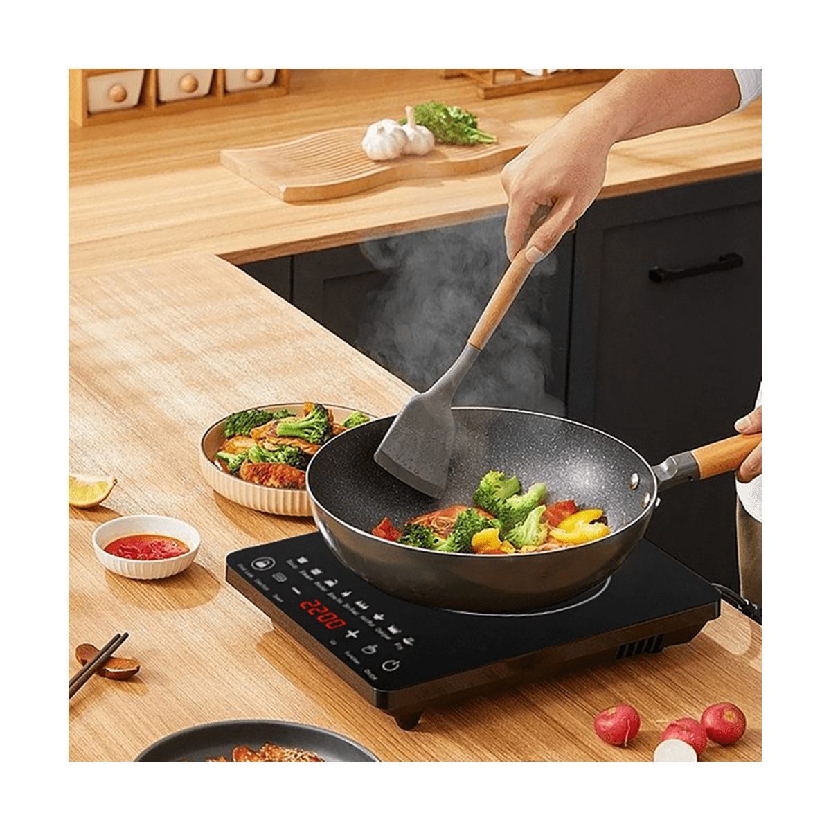Portable Induction Cooktop 8Temp Touch Burner Cooker Countertop Burner ...