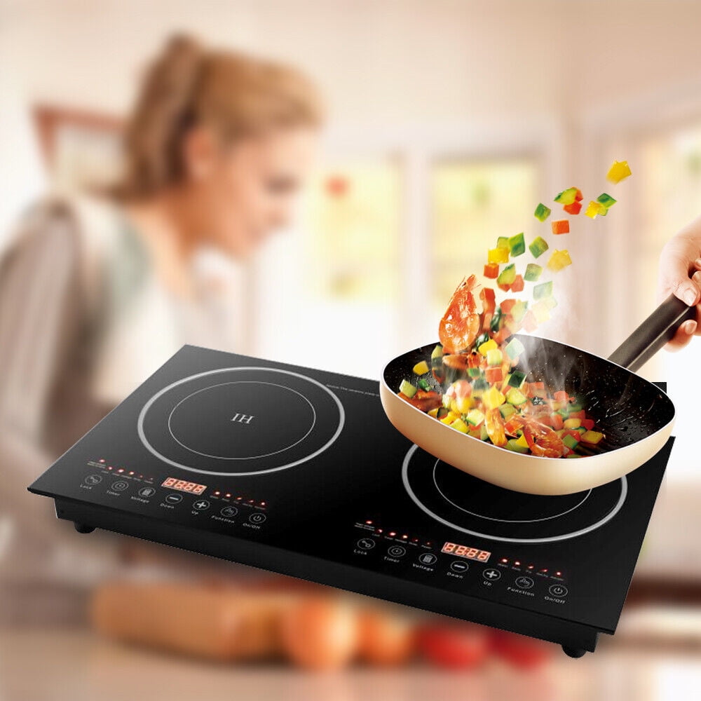 Portable Induction Cooktop Countertop Dual Cooker Burner Stove Hot ...