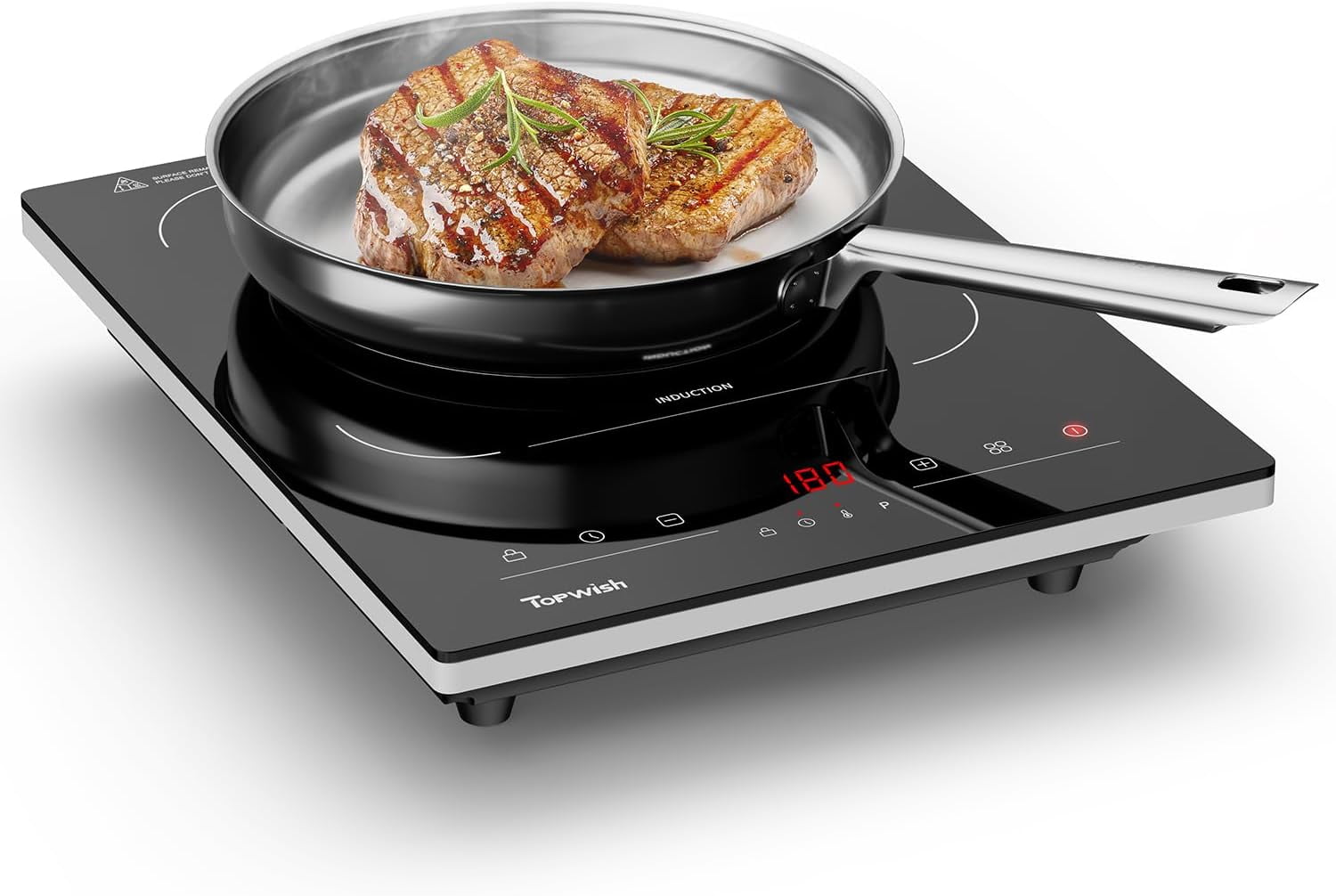 Portable Induction Cooktop, Hot Plate Countertop Burner with 10 Temp ...