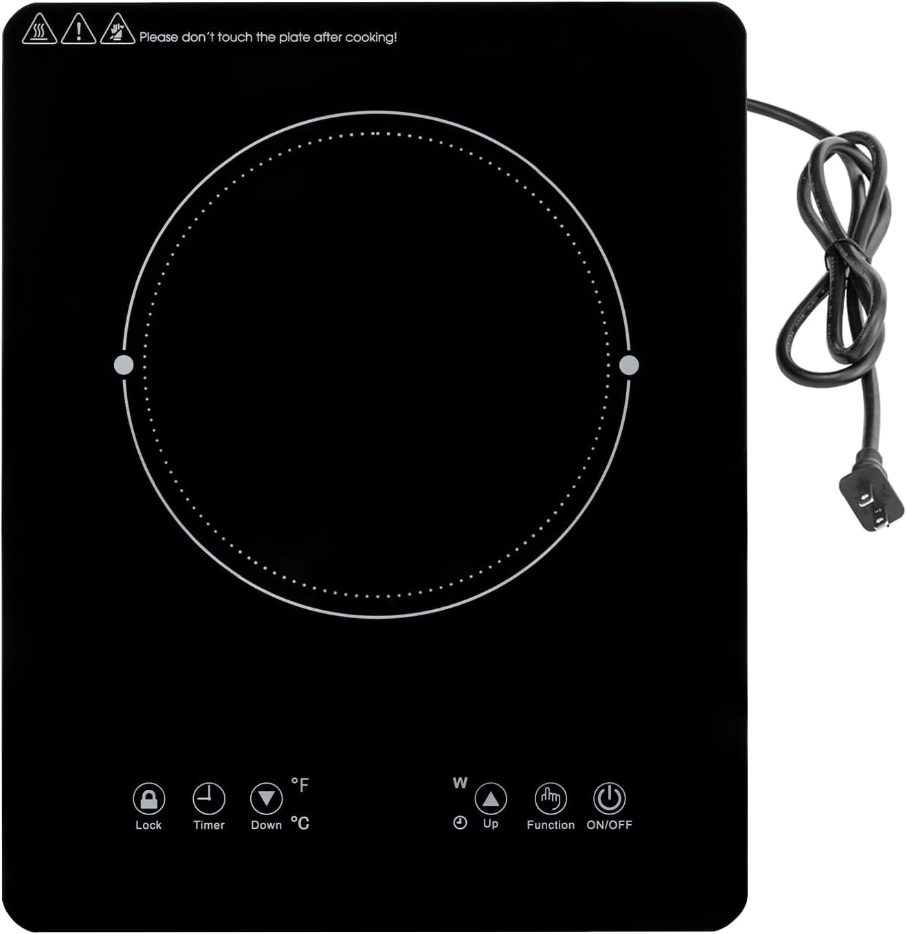 Portable Induction Hot Plate Cooktop Single 1 Burner Countertop Cooker ...
