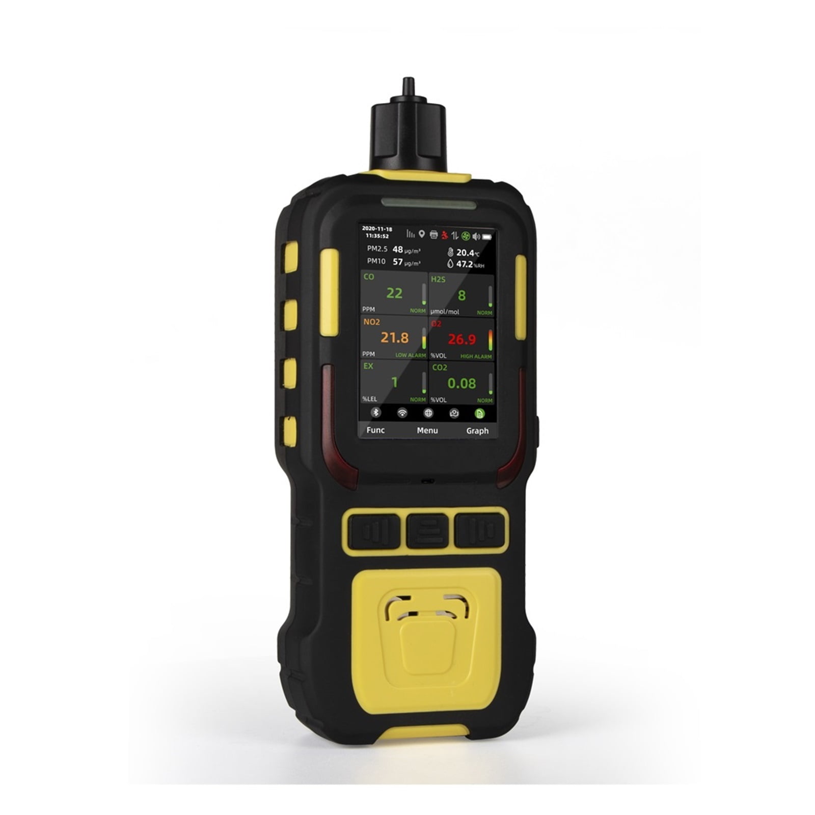 Portable Industry Gas Detector Built-in Pump NH3, SO2, CO, CO2, NOx ...