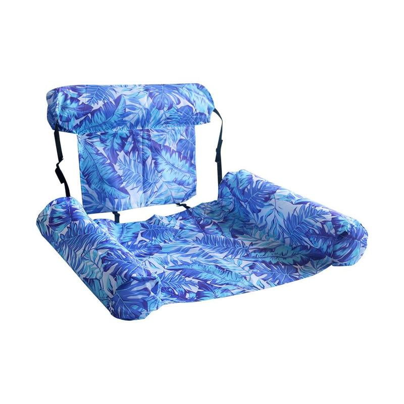 Portable Inflatable Water Float with Headrest, Inflatable Pool Floats ...