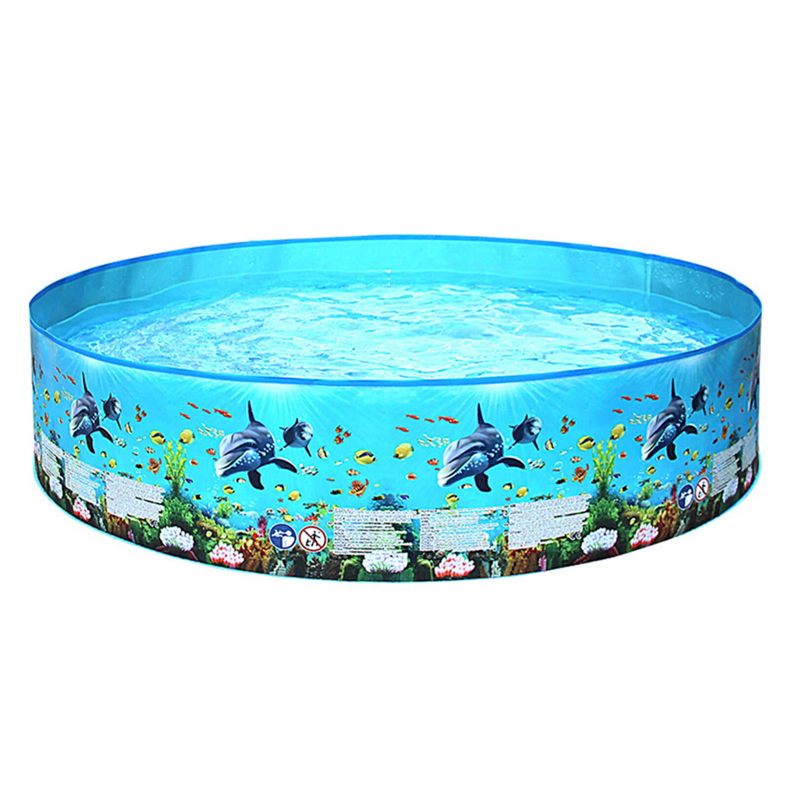 Portable Kiddie Folding Pool: Rigid PVC Child's Round Swimming Pool ...